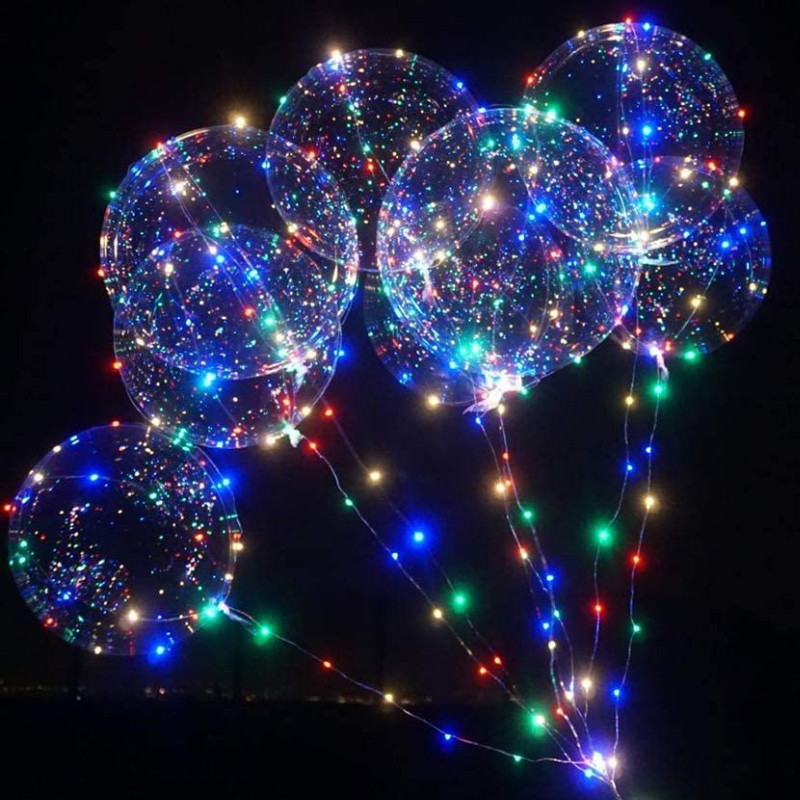 10 PCS LED Balloons - Transparent Helium LED light up Balloons with ...