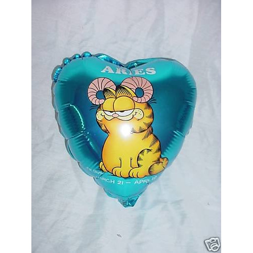 7" Aries Starsign Garfield Mini Foil Balloon with Cup and Stick ...