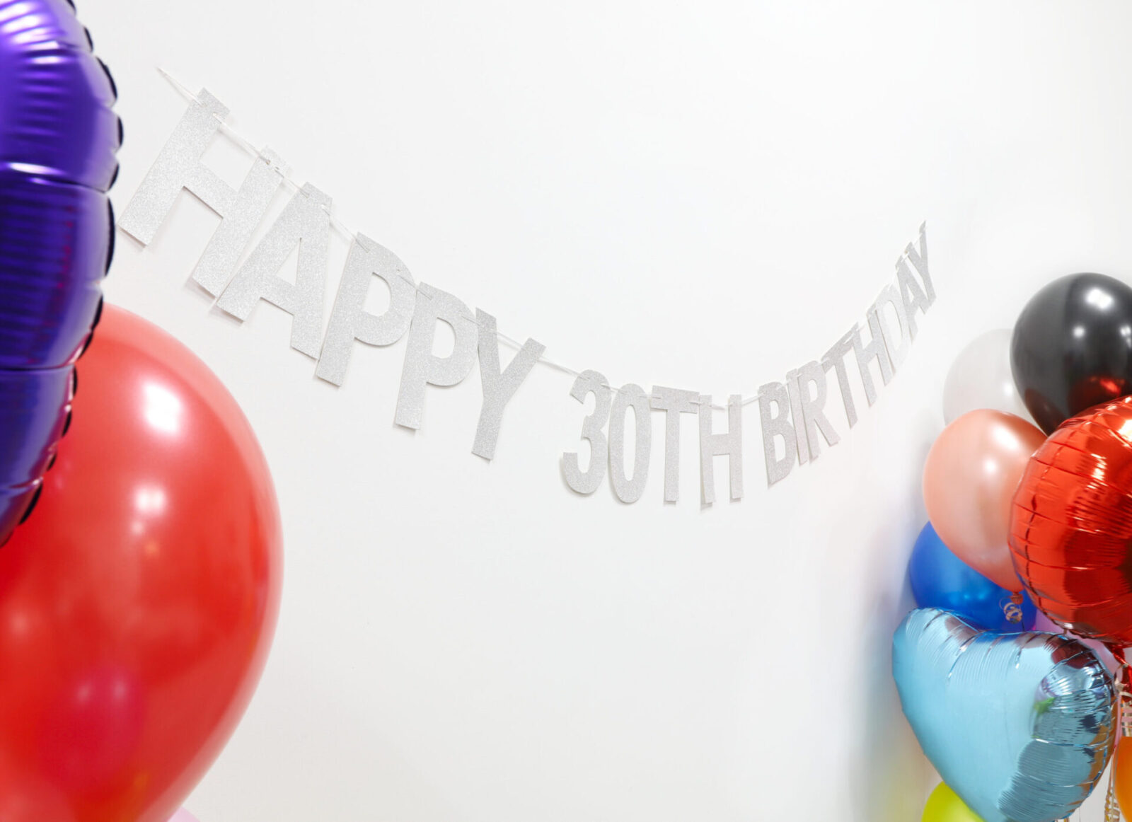 Silver Happy 30th Birthday Banner - 3M Length - Birthday Party ...