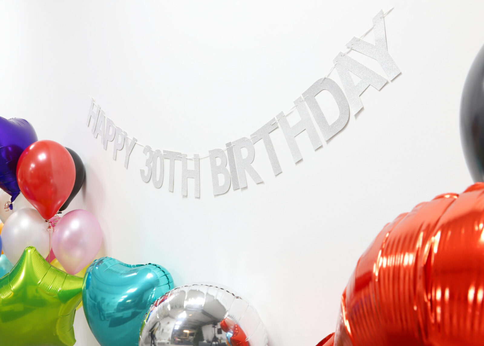 Silver Happy 30th Birthday Banner - 3M Length - Birthday Party ...