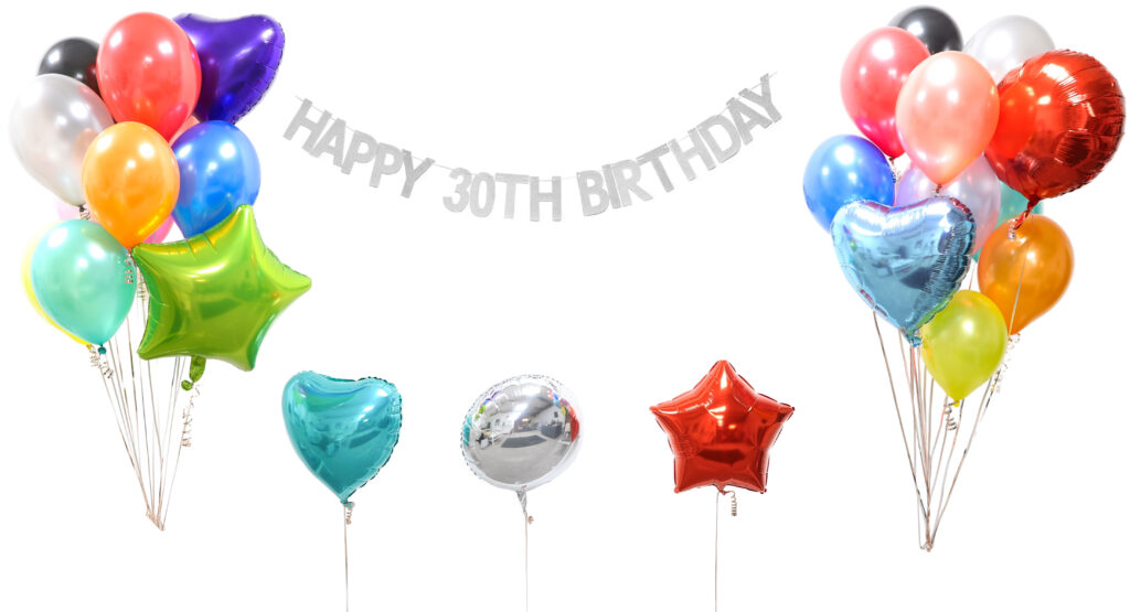 3M (9.4ft) Silver Happy 30th Birthday Banner - Party Decorations And ...