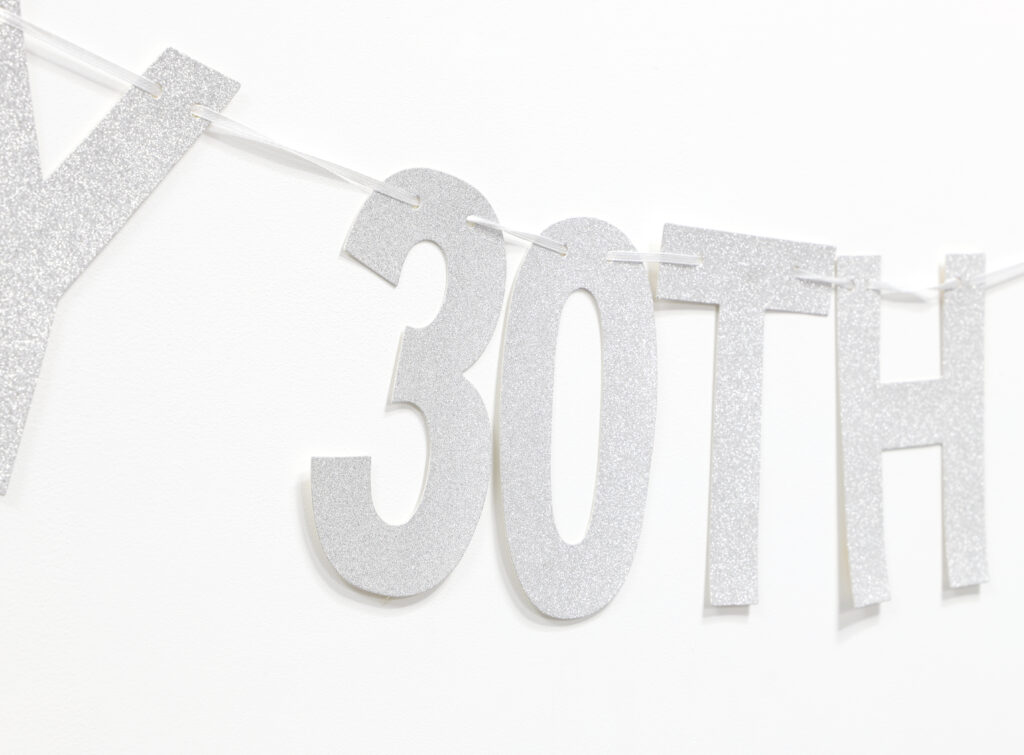 3M (9.4ft) Silver Happy 30th Birthday Banner - Party Decorations And ...