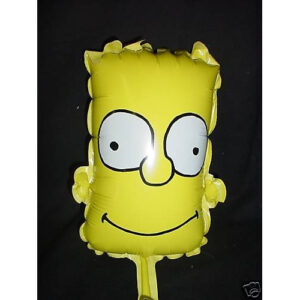 9" Bart Simpson Face Character Mini Foil Balloon with Cup and Stick ...